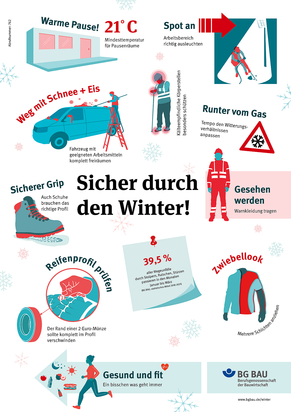 Plakat: Sicher durch den Winter | BG BAU - Berufsgenossenschaft der ...