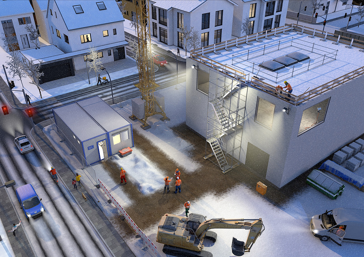 Arbeitsstätte im Winter | BG BAU - Berufsgenossenschaft der Bauwirtschaft