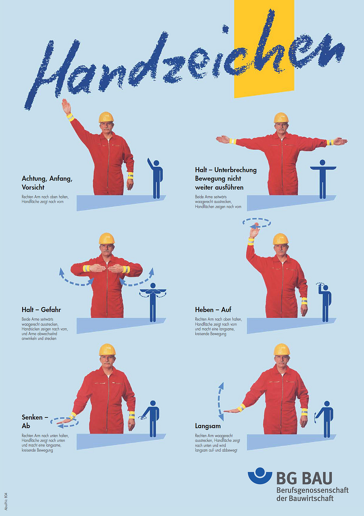 Handzeichen (DIN A4) | BG BAU - Berufsgenossenschaft der Bauwirtschaft