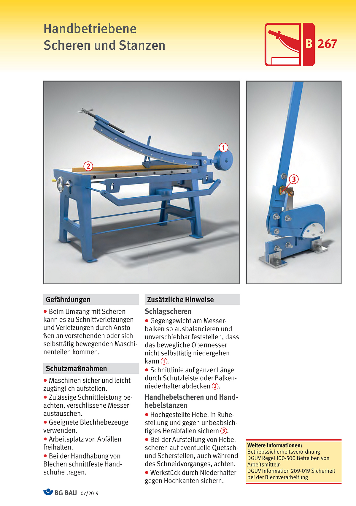 Handbetriebene Scheren und Stanzen | BG BAU - Berufsgenossenschaft der ...