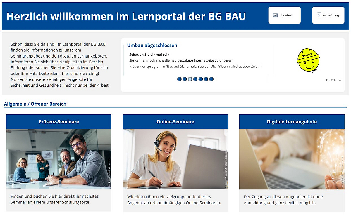 Lernportal | BG BAU - Berufsgenossenschaft der Bauwirtschaft